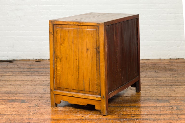 Antique Chinese Side Chest with Carved Motifs, Two Drawers and Double ...