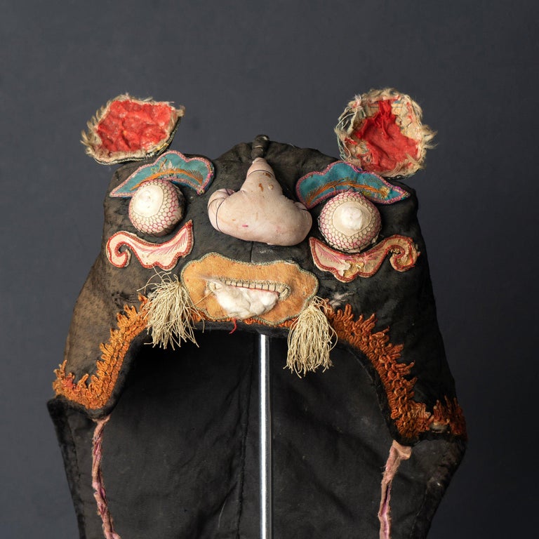 Antique Chinese Silk Embroidered Tiger Hat, 19th Century Vintage ...