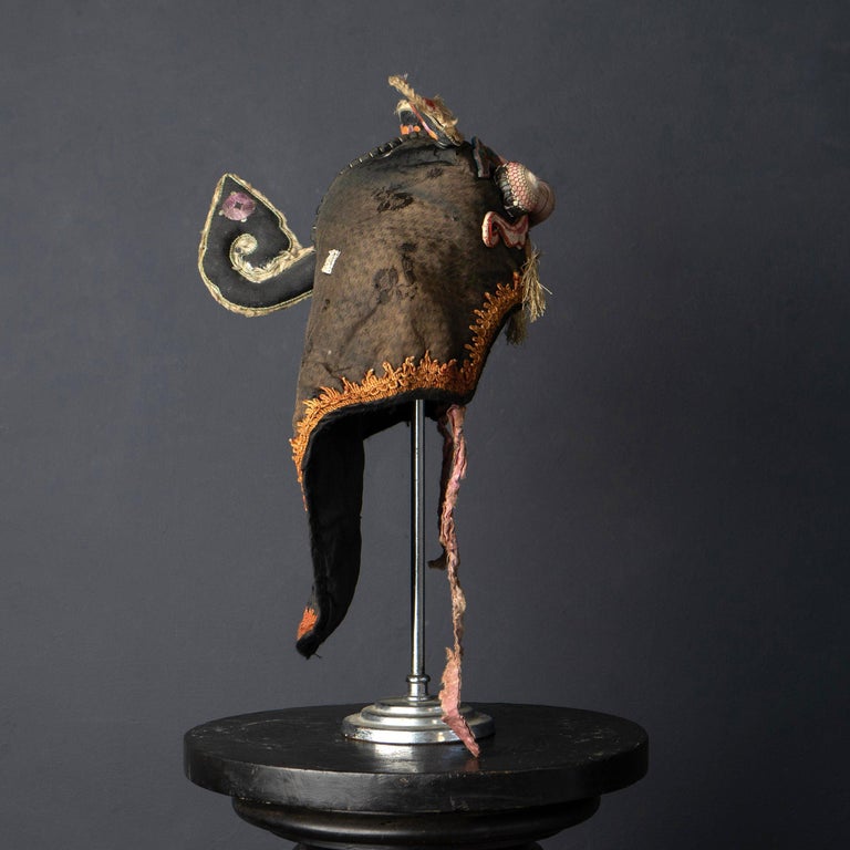 Antique Chinese Silk Embroidered Tiger Hat, 19th Century Vintage ...