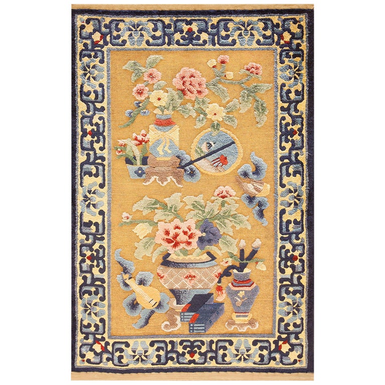 Antique Chinese Silk Rug at 1stDibs