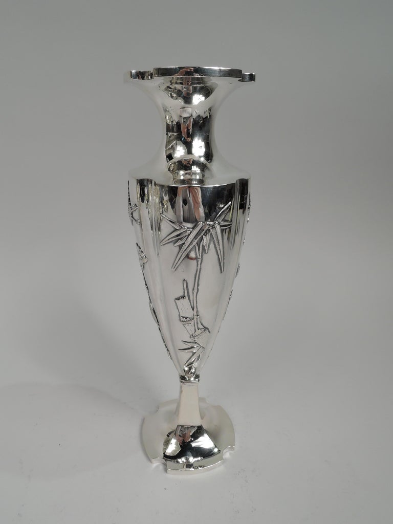 Antique Chinese Silver Blossoming Branch Vase For Sale at 1stDibs