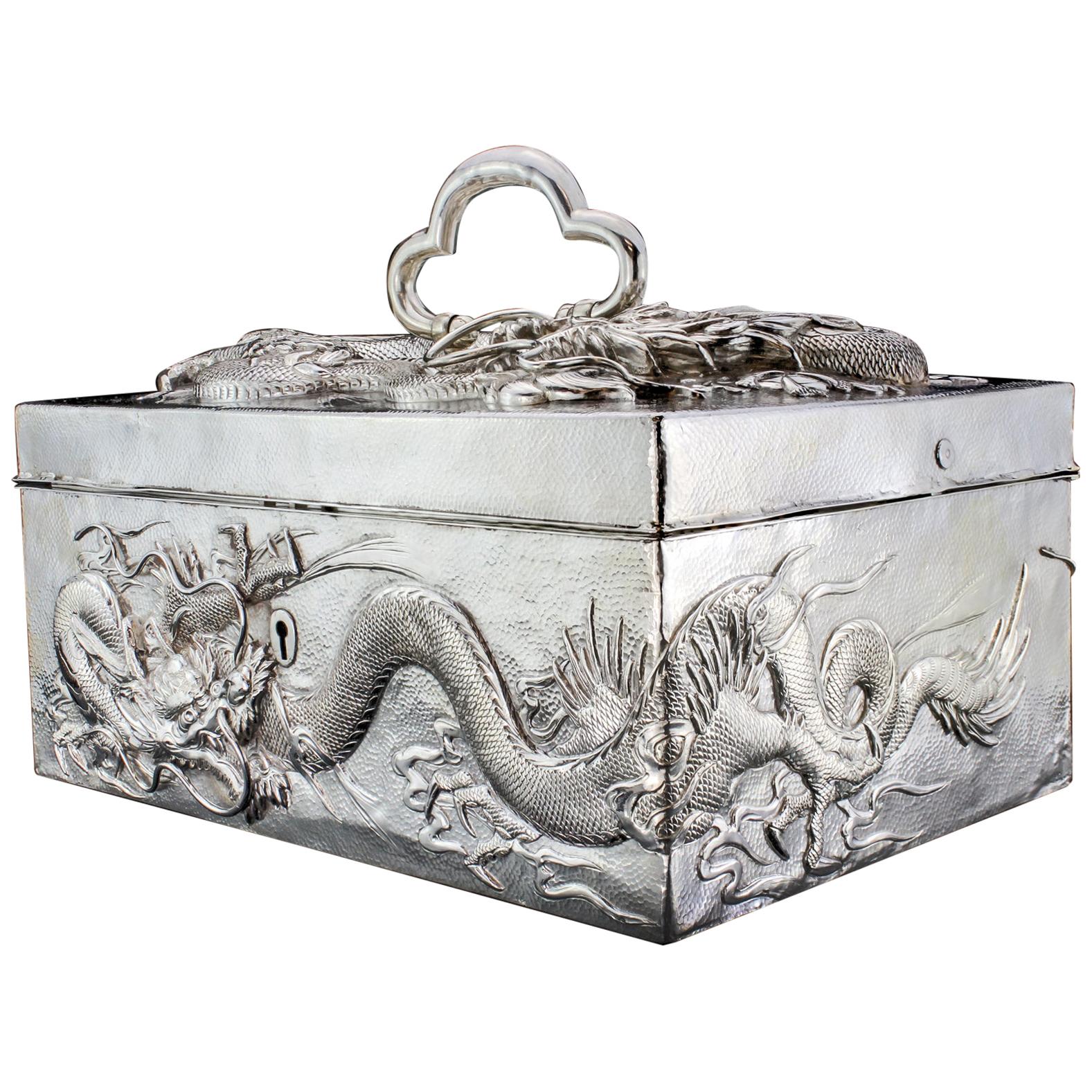 Antique Silver Outer Layer Wood Box For Sale at 1stDibs