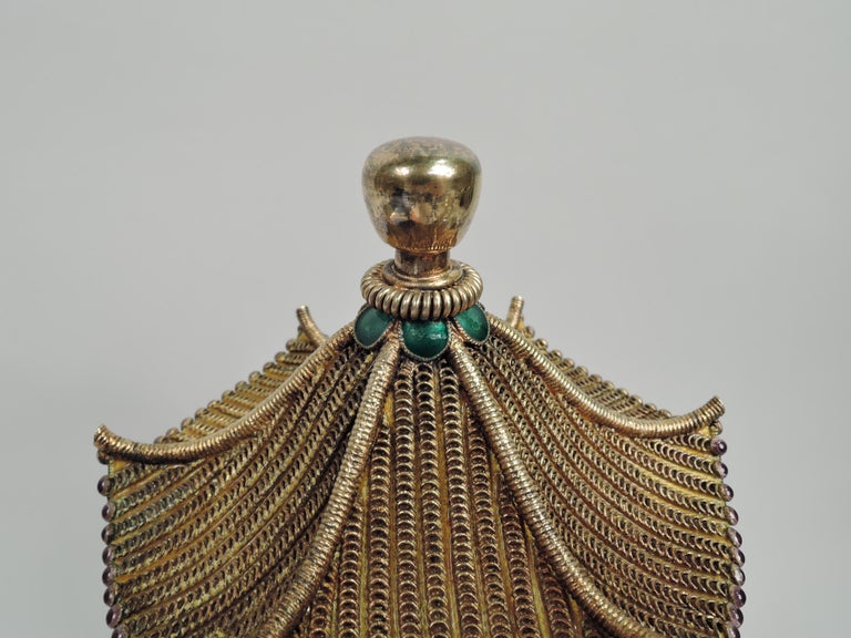 Antique Chinese Silver Gilt, Enamel, and Marble Pagoda Box For Sale at ...