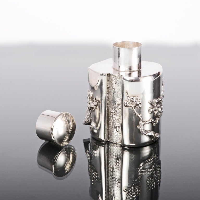 Antique Chinese Silver Tea Caddy, circa 1900 For Sale at 1stDibs