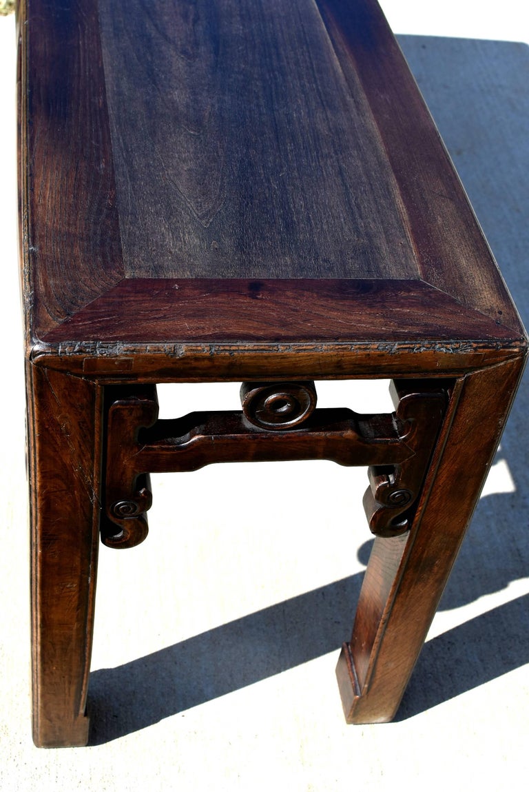Antique Chinese Spring Bench, Solid Wood at 1stDibs