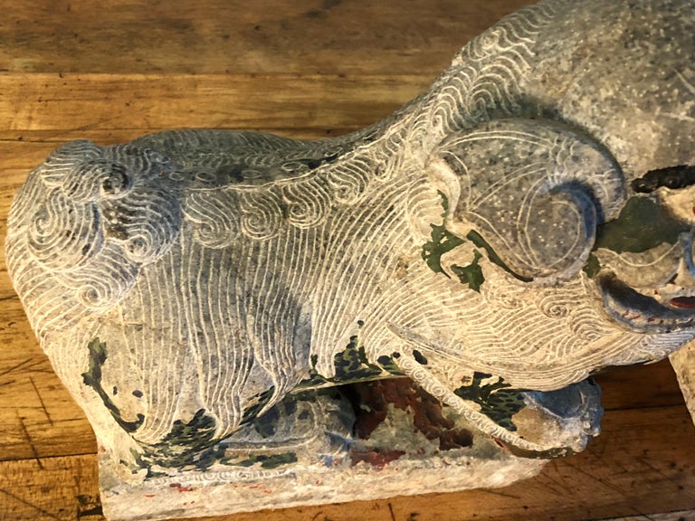 Antique Chinese Stone Foo Dogs at 1stDibs