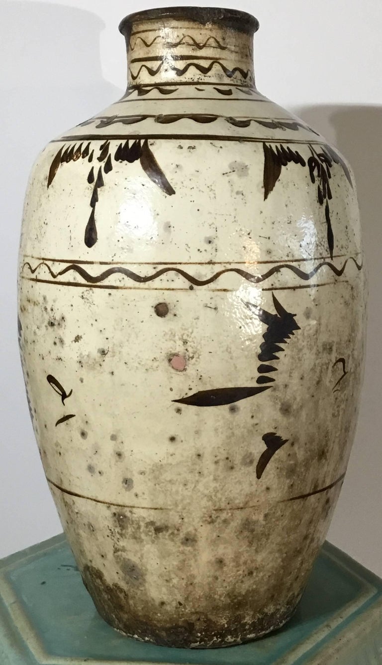 Antique Cizhou Stoneware Jar, Ming Dynasty at 1stDibs