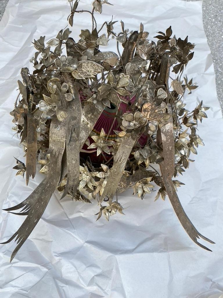 Antique Chinese Tribal Silver Bridal Crown For Sale at 1stDibs