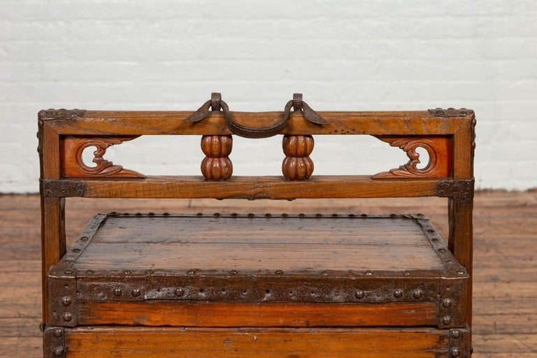 Antique Chinese Wooden Wedding Carrying Tiered Treasure Box with ...