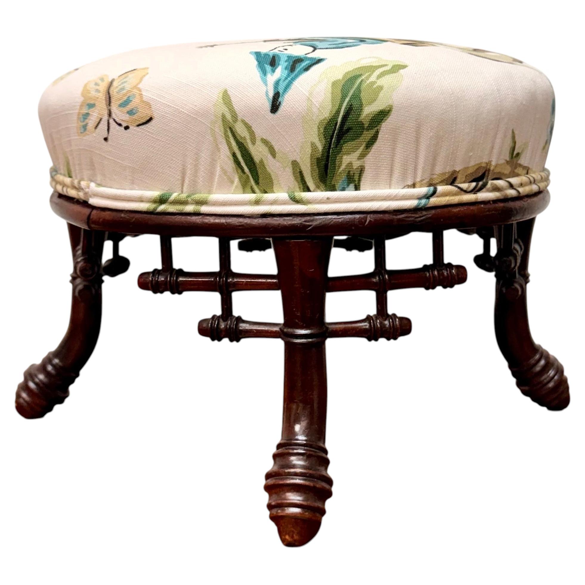 Antique Chinoiserie Faux Bamboo Footstool, Mahogany, Circa 1890 For ...
