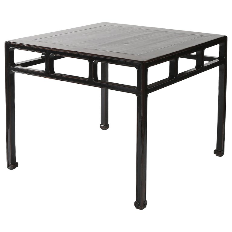 Antique Chinoiserie Lacquered Square Display Table, c. 1800s For Sale ...