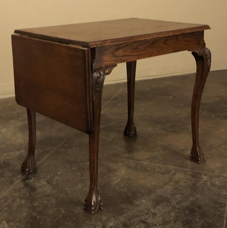 Antique Chippendale Drop Leaf End Table For Sale at 1stDibs