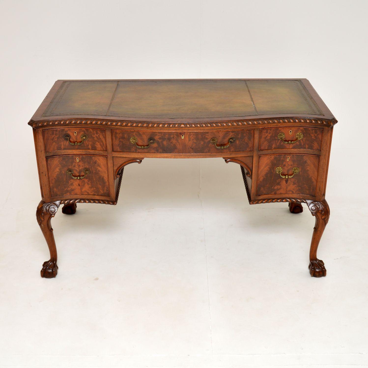 Antique Chippendale Style Leather Top Desk at 1stDibs