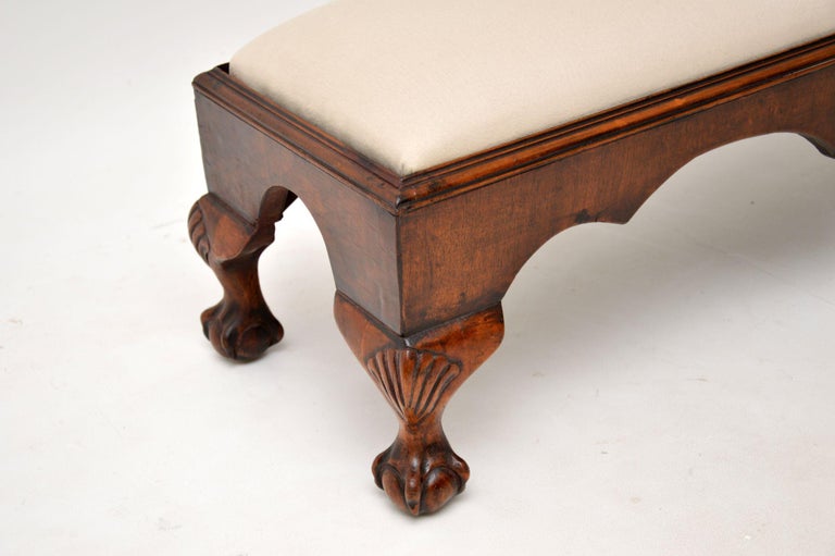 Antique Chippendale Style Long Foot Stool For Sale at 1stDibs