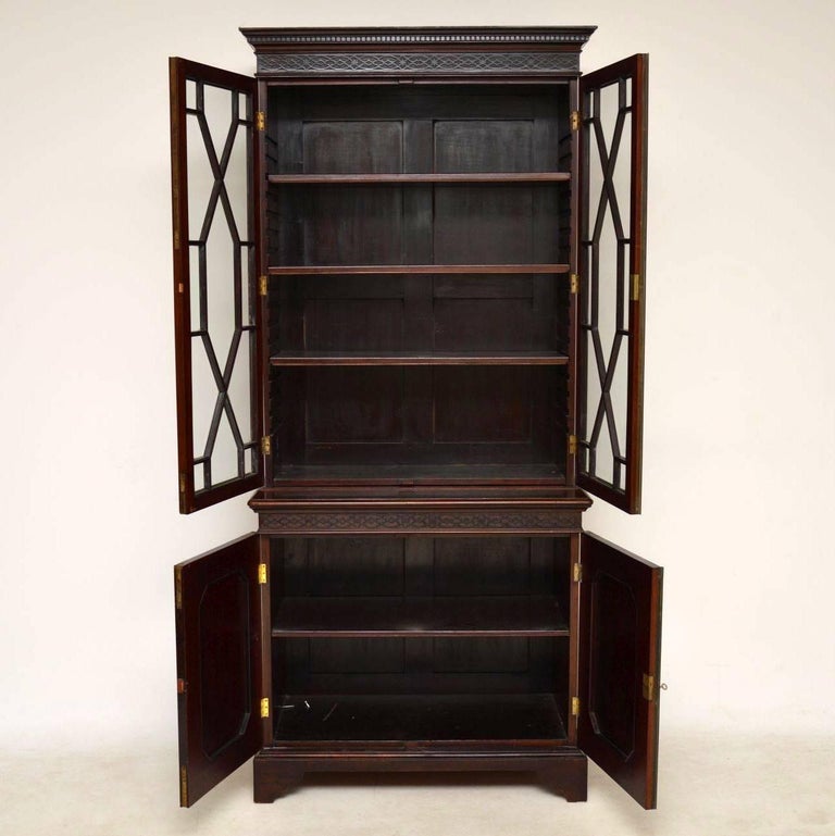 Antique Chippendale Style Mahogany Library Bookcase at 1stDibs
