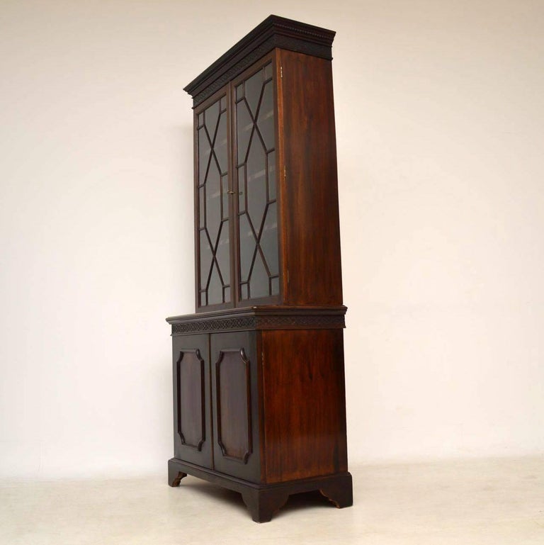 Antique Chippendale Style Mahogany Library Bookcase at 1stDibs
