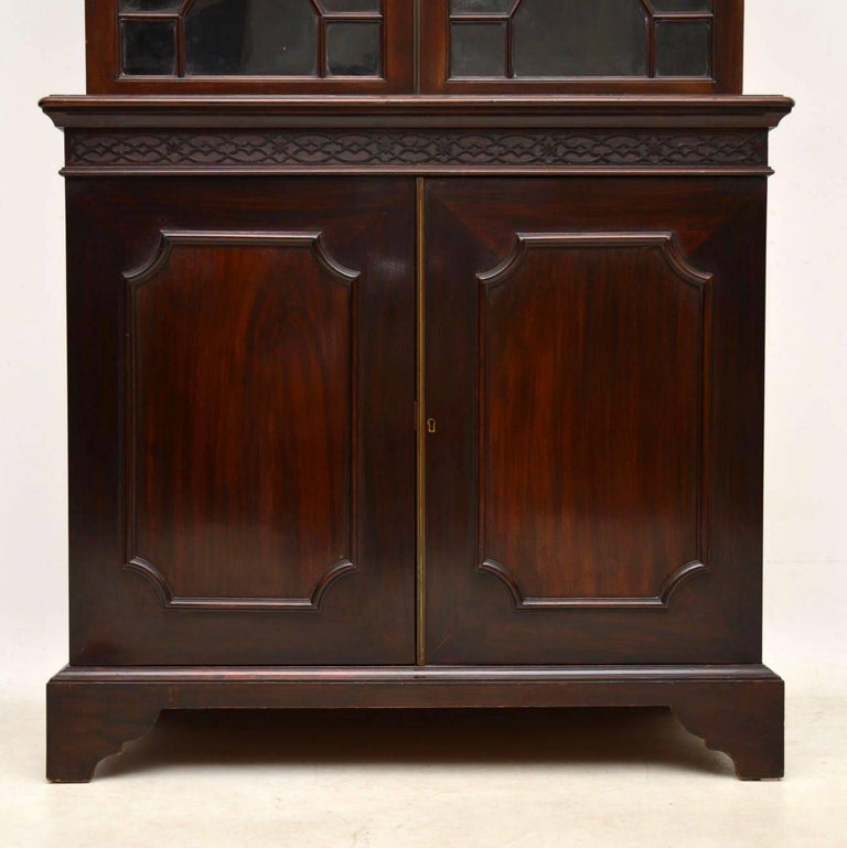 Antique Chippendale Style Mahogany Library Bookcase at 1stDibs