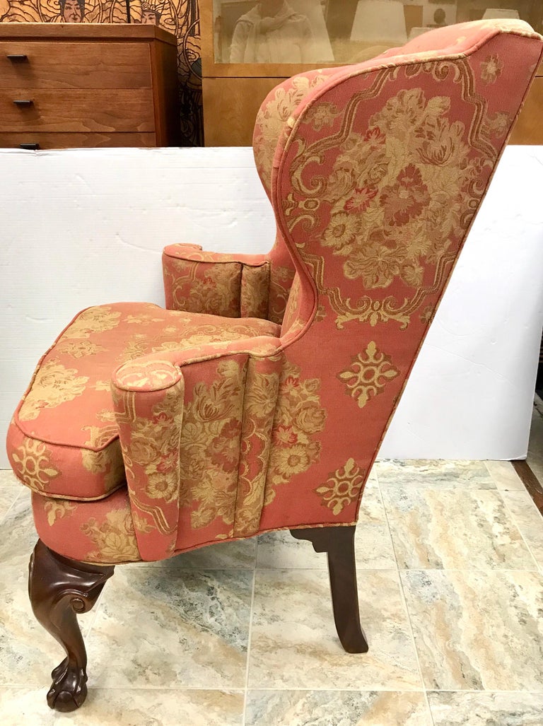Antique Chippendale Wingback Chair Armchair at 1stDibs
