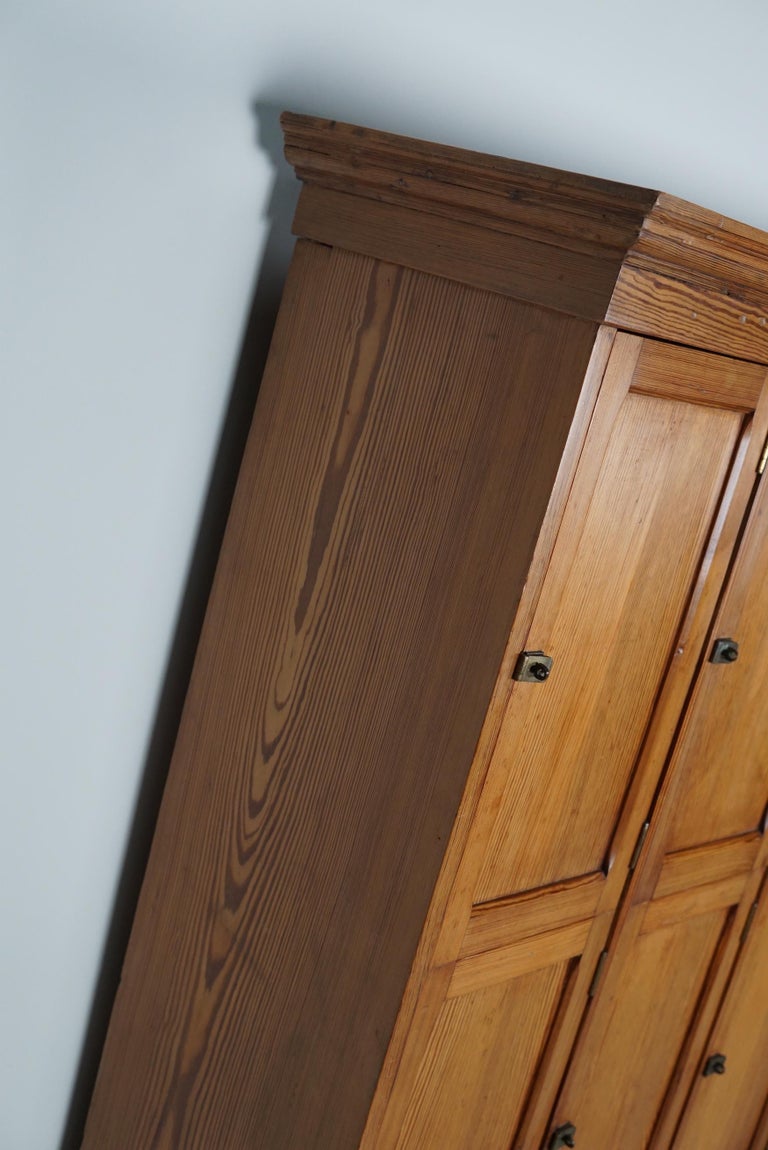 Antique Church Dutch Pitch Pine Locker Cabinet, 1930s For Sale at 1stDibs