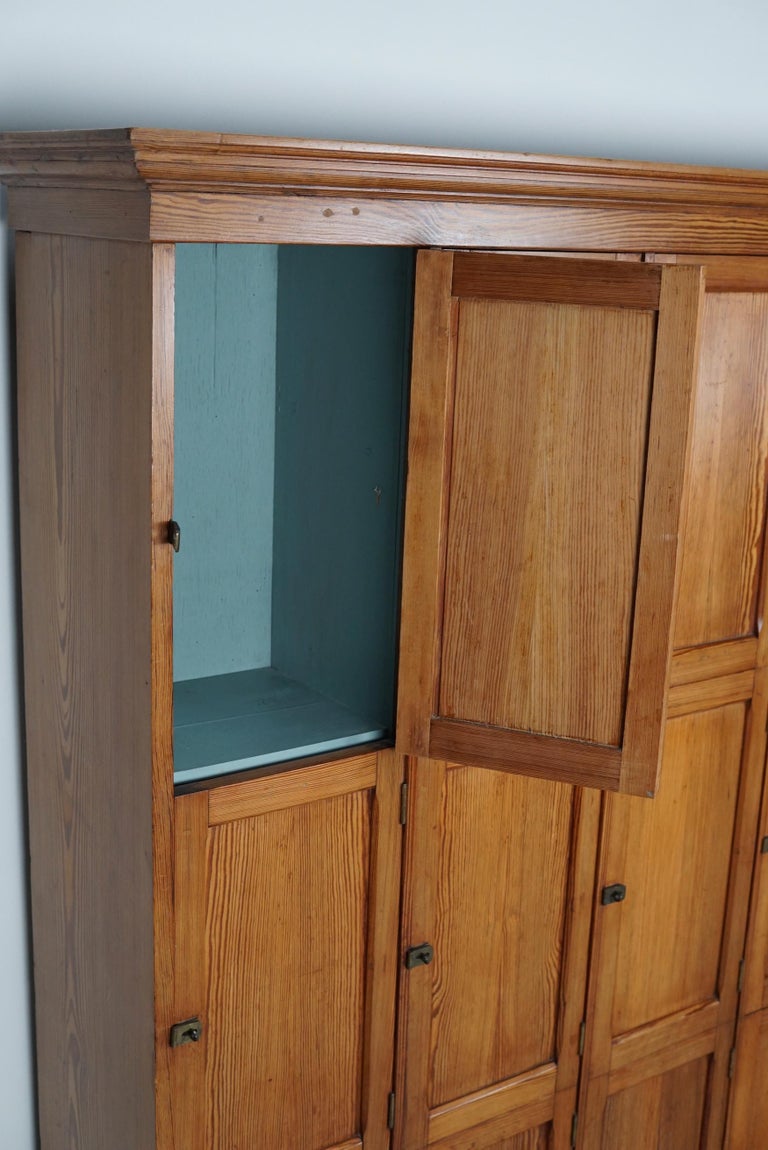 Antique Church Dutch Pitch Pine Locker Cabinet, 1930s For Sale at 1stDibs