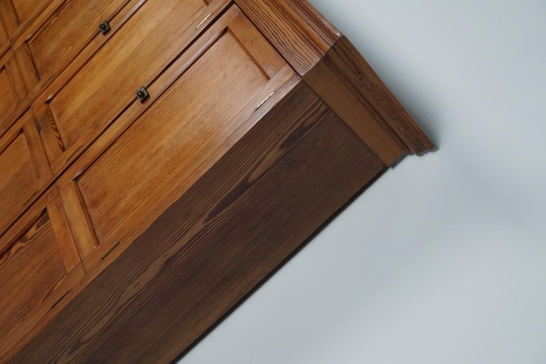 Antique Church Dutch Pitch Pine Locker Cabinet, 1930s For Sale at 1stDibs