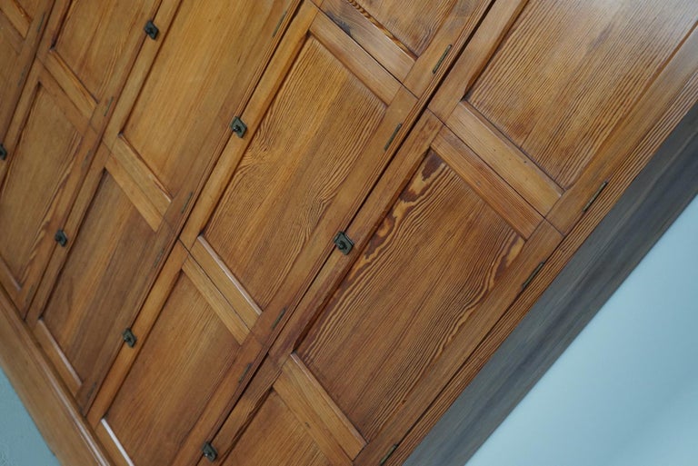 Antique Church Dutch Pitch Pine Locker Cabinet, 1930s For Sale at 1stDibs