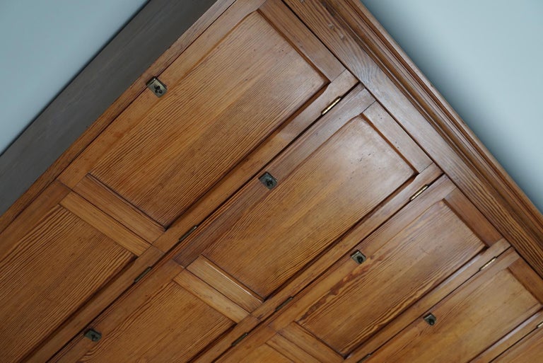 Antique Church Dutch Pitch Pine Locker Cabinet, 1930s For Sale at 1stDibs