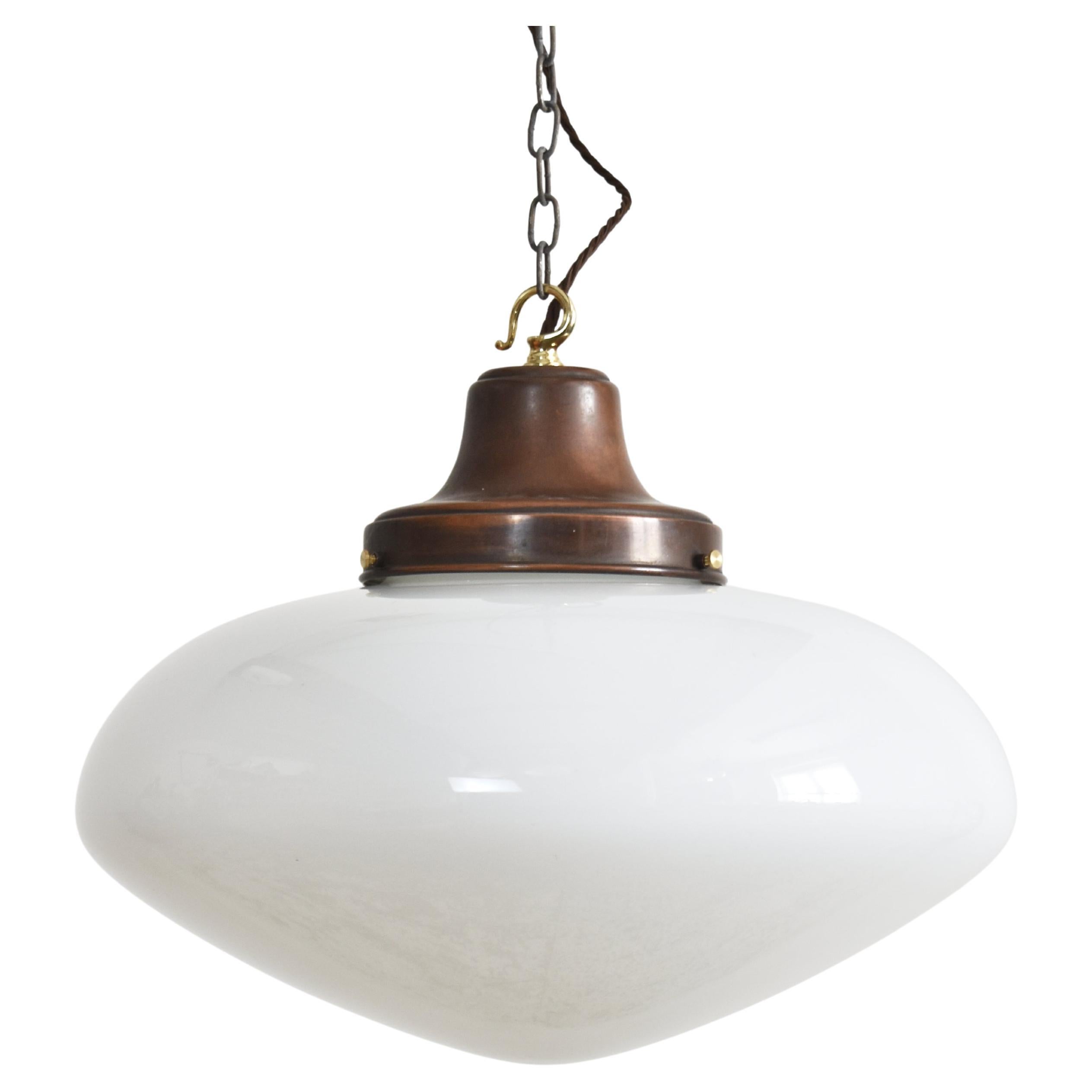 Antique Church Opaline Pendant Light For Sale at 1stDibs
