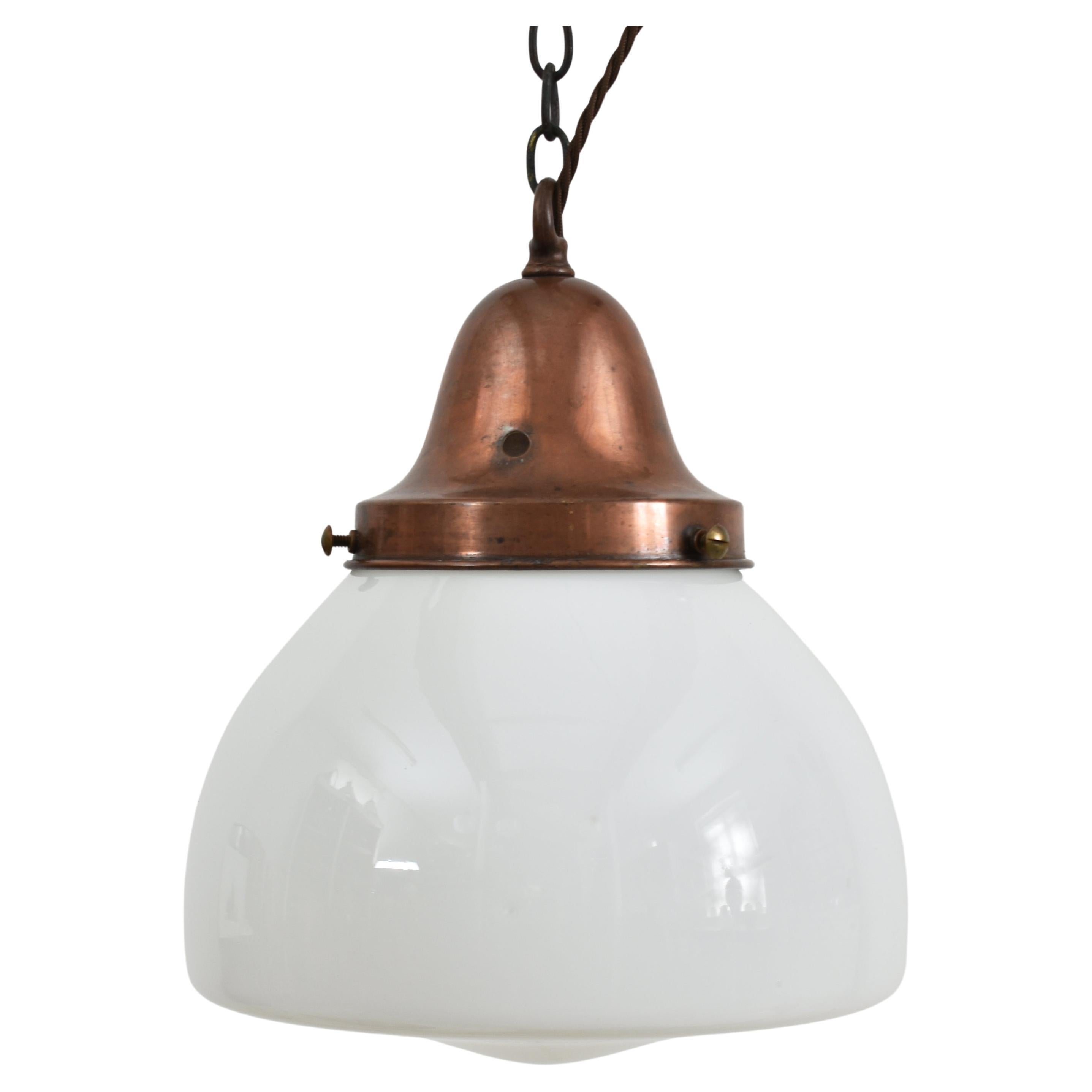 Antique Church Opaline Pendant Light For Sale at 1stDibs
