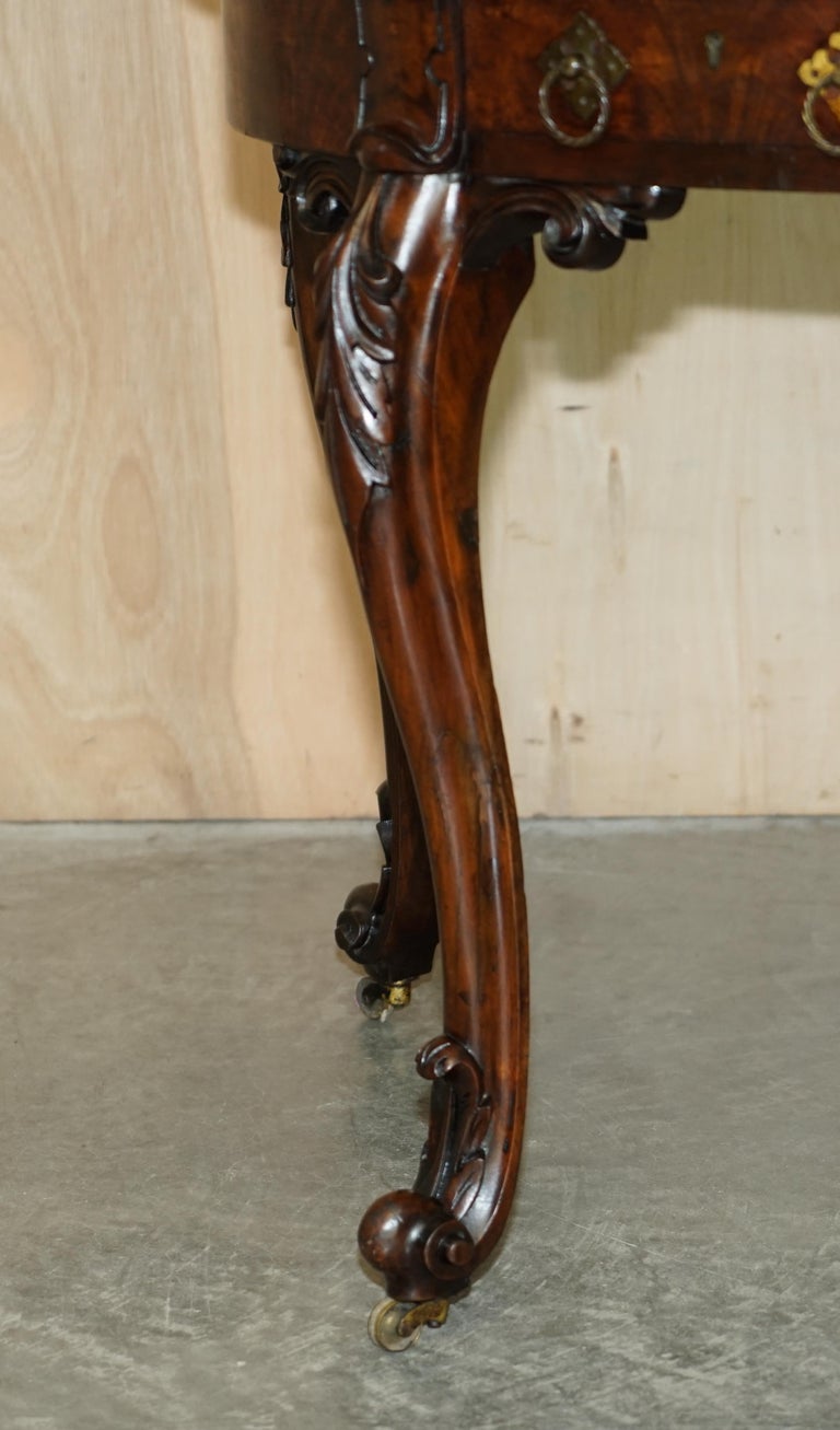 Antique circa 1850 Patrick Beakey Dublin Oxblood Leather Demilune ...