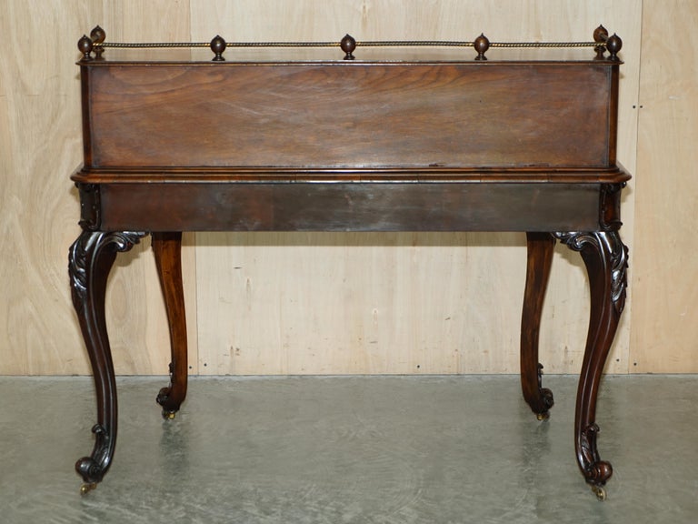 Antique circa 1850 Patrick Beakey Dublin Oxblood Leather Demilune ...
