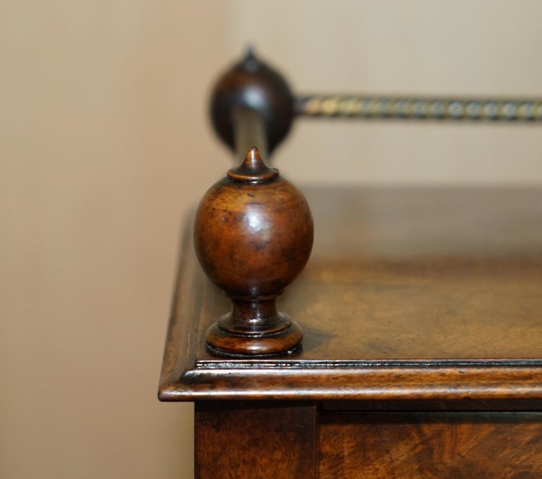 Antique circa 1850 Patrick Beakey Dublin Oxblood Leather Demilune ...