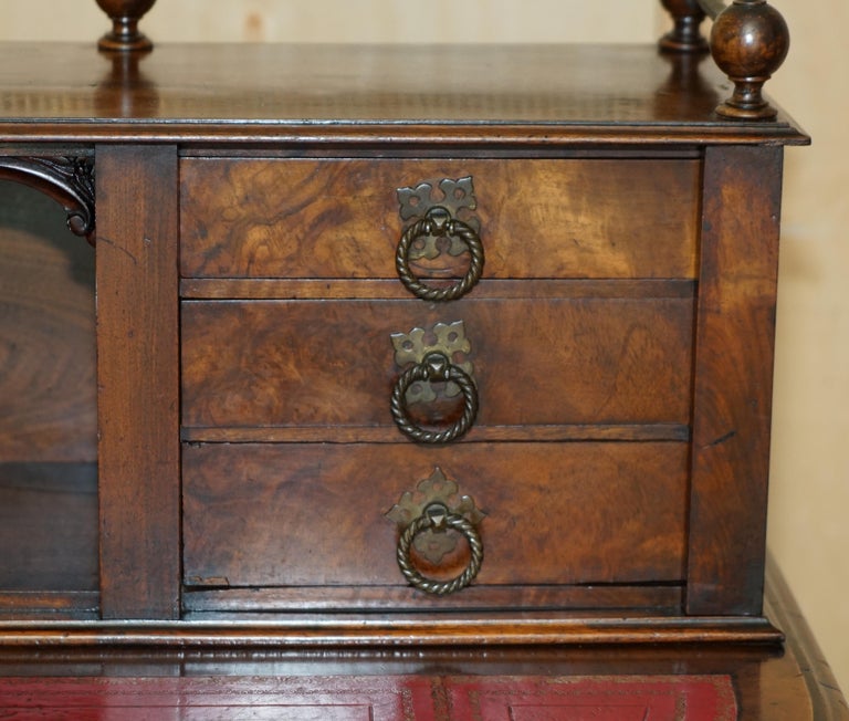 Antique circa 1850 Patrick Beakey Dublin Oxblood Leather Demilune ...