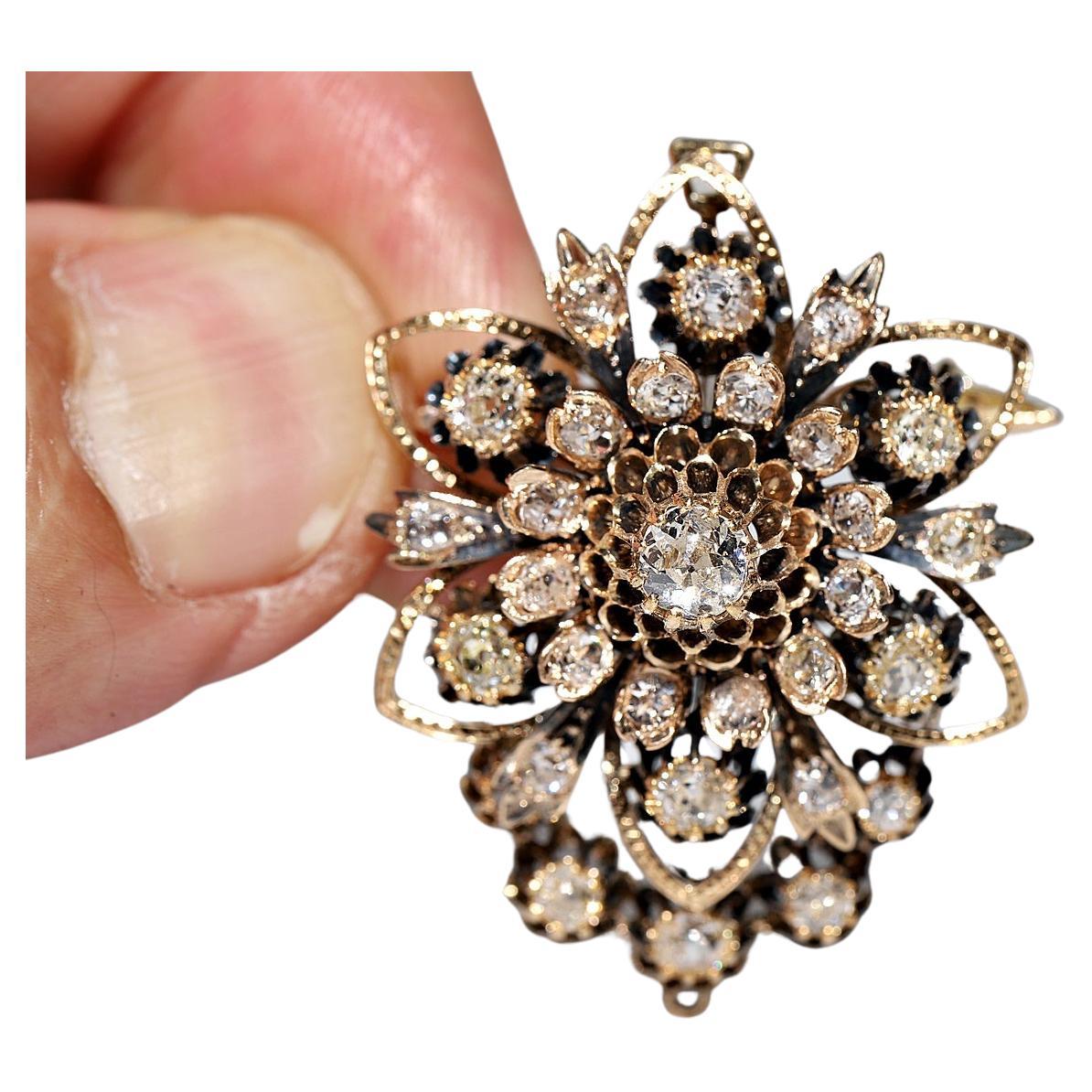 Antique Circa 1880s 14k Gold Natural Old Cut Diamond Decorated Amazing ...