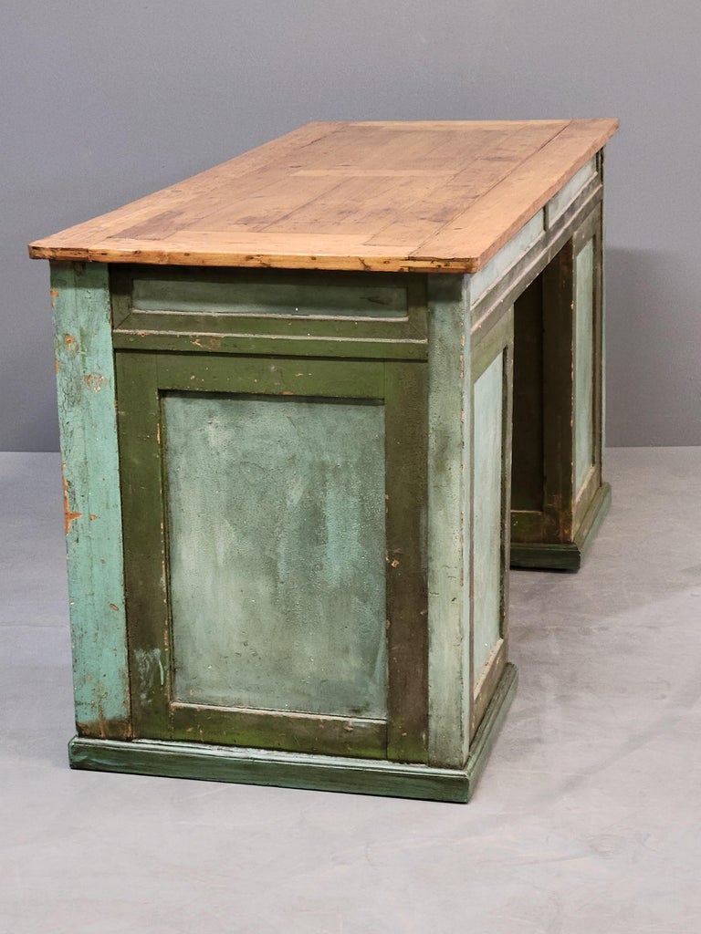 Antique circa 1900 Rustic European Desk with Old Paint and Natural Pine ...