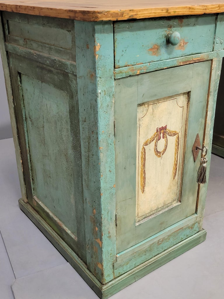 Antique circa 1900 Rustic European Desk with Old Paint and Natural Pine ...