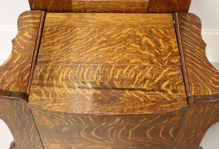 Antique Circa 1900 Victorian Period Tiger Oak Hall Tree with Chair ...
