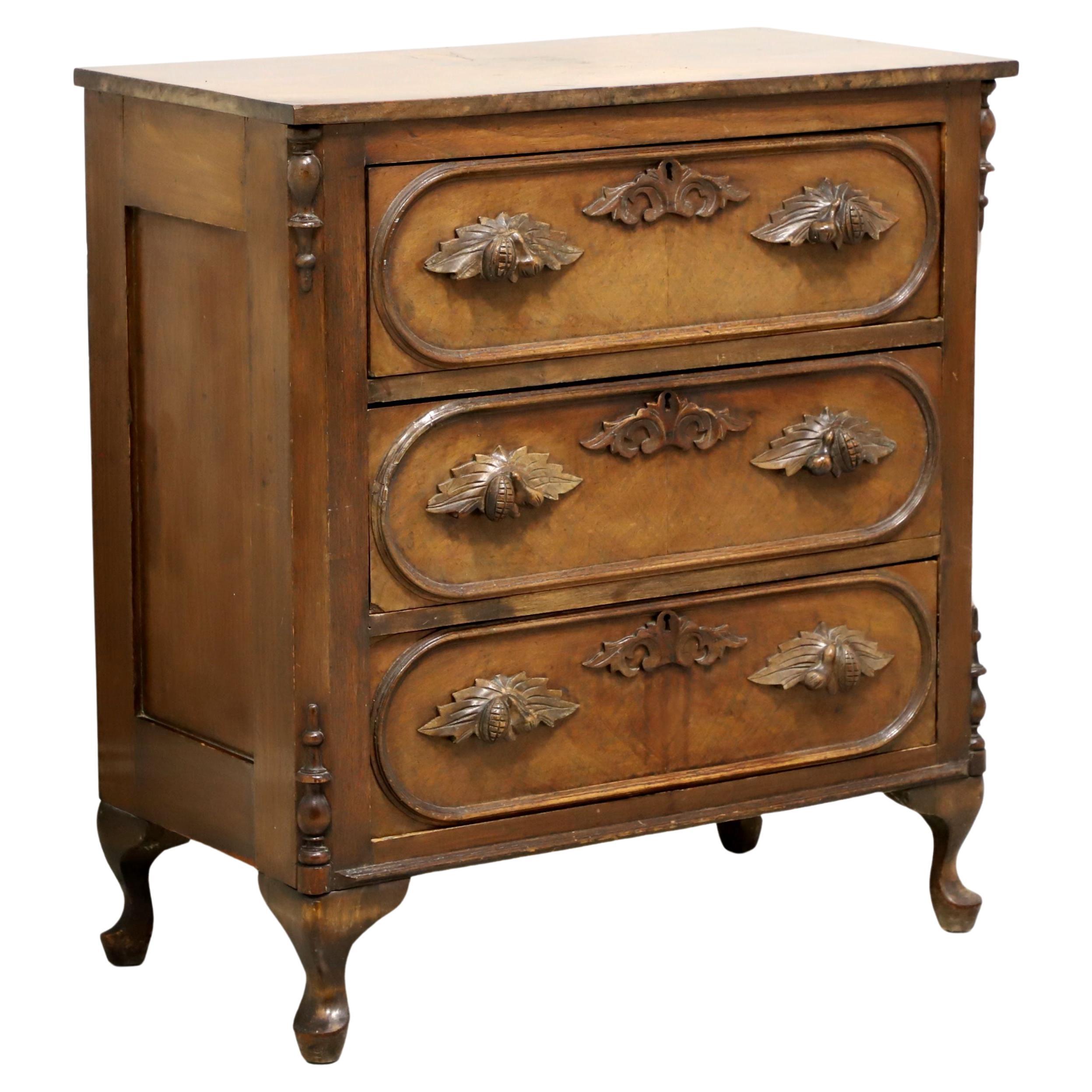 Antique Circa 1900 Walnut Victorian Four-Drawer Chest For Sale at 1stDibs