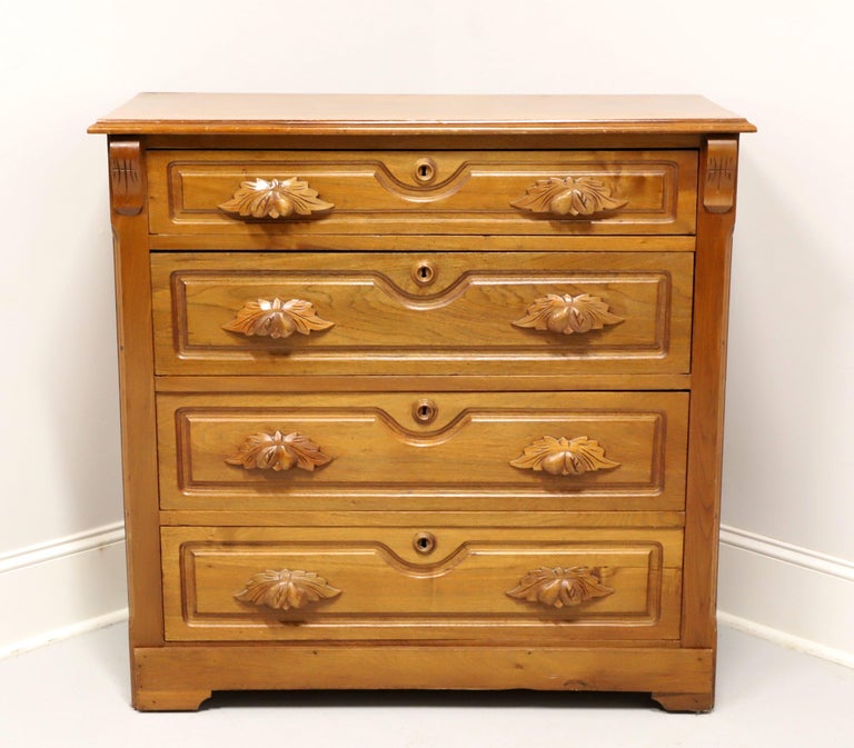 Antique Circa 1900 Walnut Victorian Four-Drawer Chest For Sale at 1stDibs