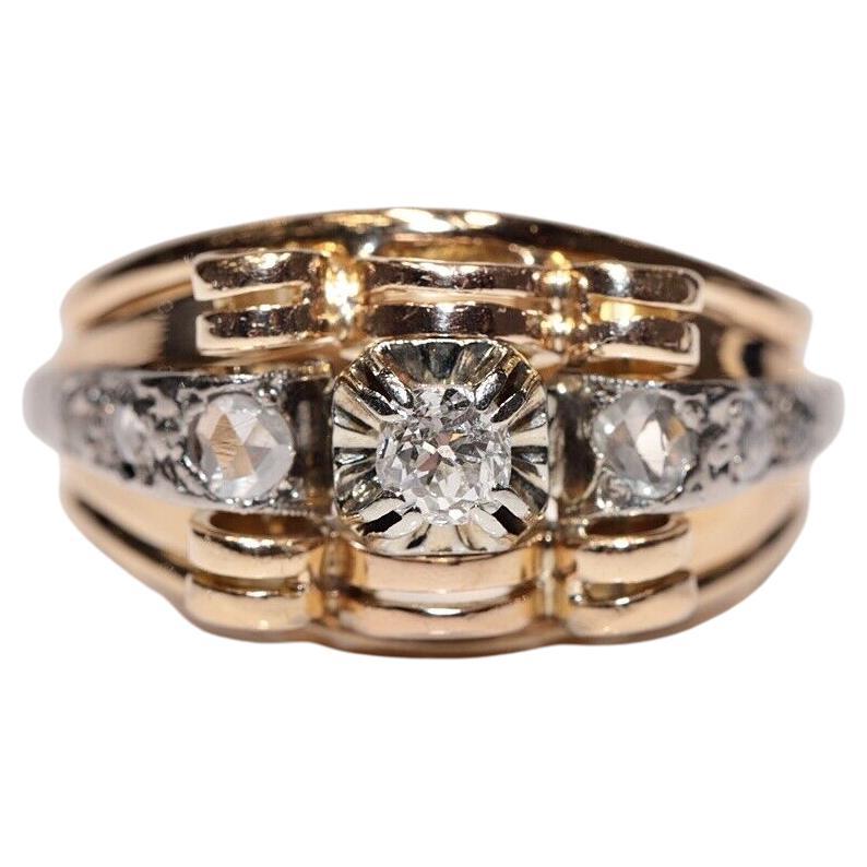 Antique Victorian Circa 1900s 18k Gold Natural Old Cut Diamond