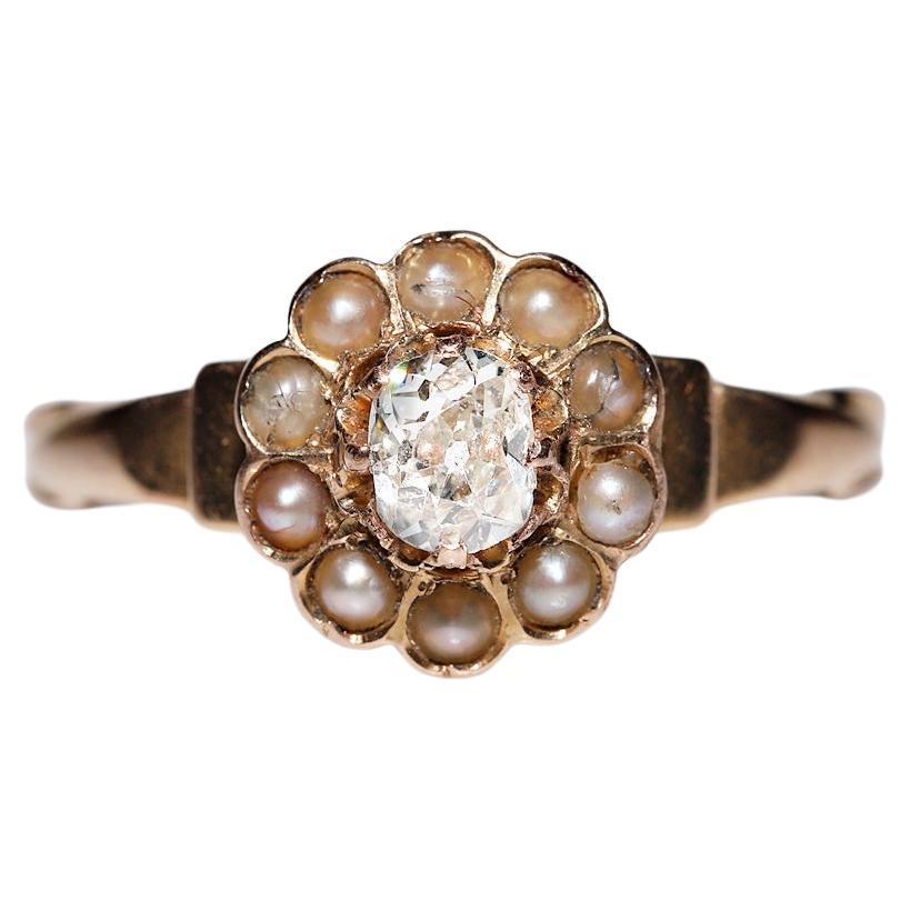 Antique Circa 1900s 18k Gold Natural Old Cut Diamond Ring For Sale At