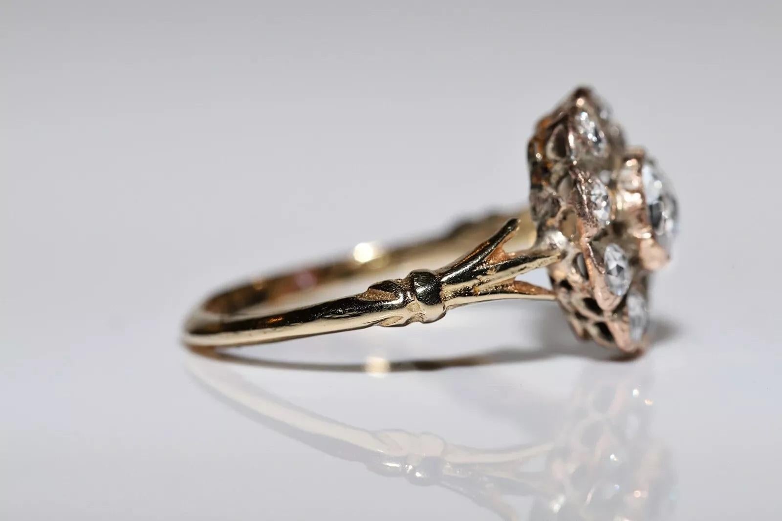 Antique Circa 1900s Ottoman 14k Gold Natural Rose Cut Diamond Decorated ...