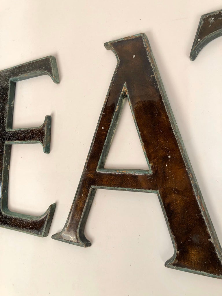 Antique circa 1910 Bronze and Glass Store Sign Letters from London at ...