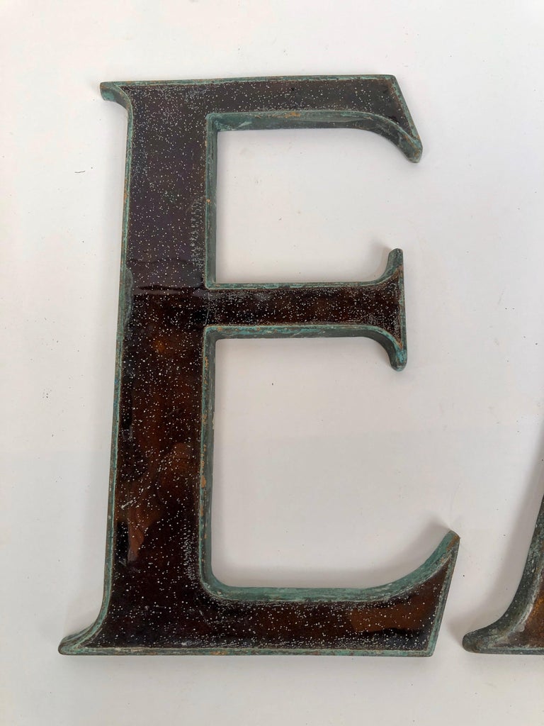 Antique circa 1910 Bronze and Glass Store Sign Letters from London at ...