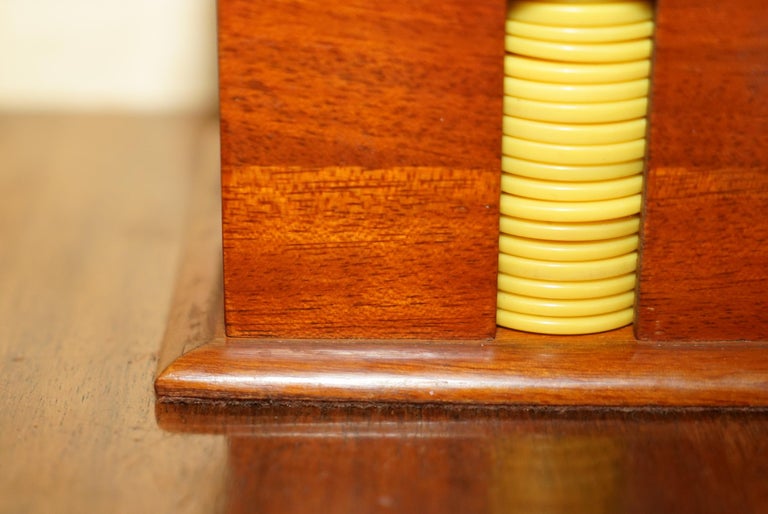 ANTIQUE CIRCA 1920 ART DECO CASION CHIP POKER SET WiTH BAKELITE HANDLE ...