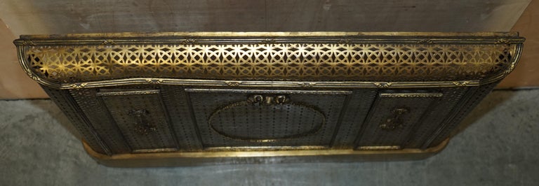 Antique circa 1920 Art Deco French Brass Pierced Sheet Radiator Cover ...