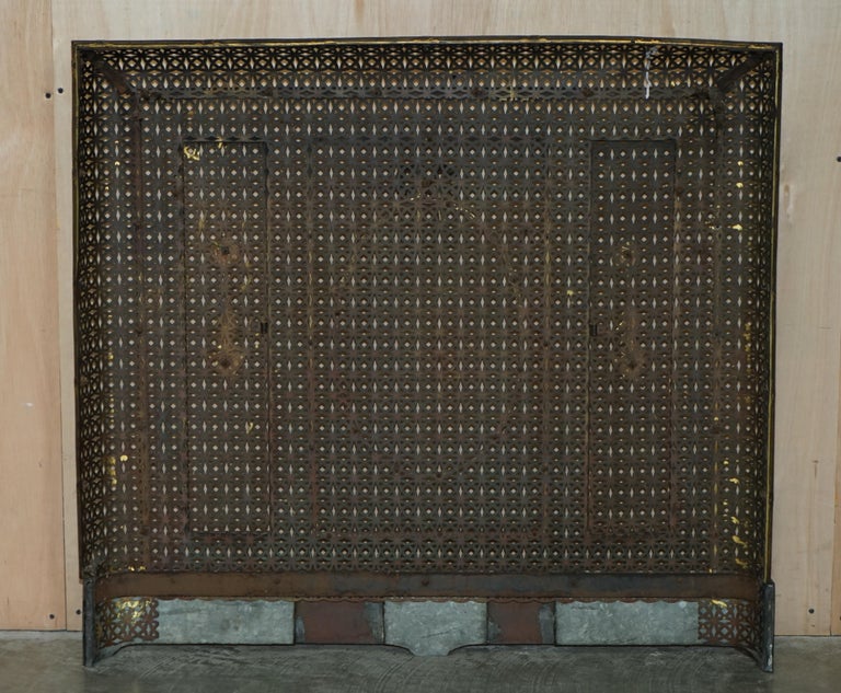 Antique circa 1920 Art Deco French Brass Pierced Sheet Radiator Cover ...