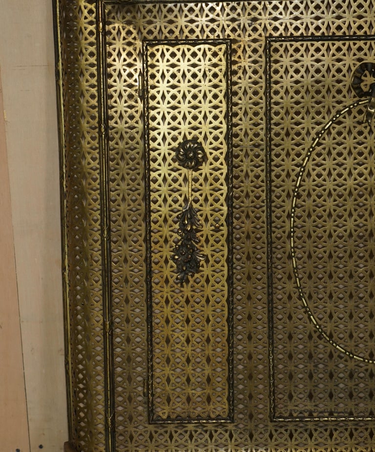 Antique circa 1920 Art Deco French Brass Pierced Sheet Radiator Cover ...