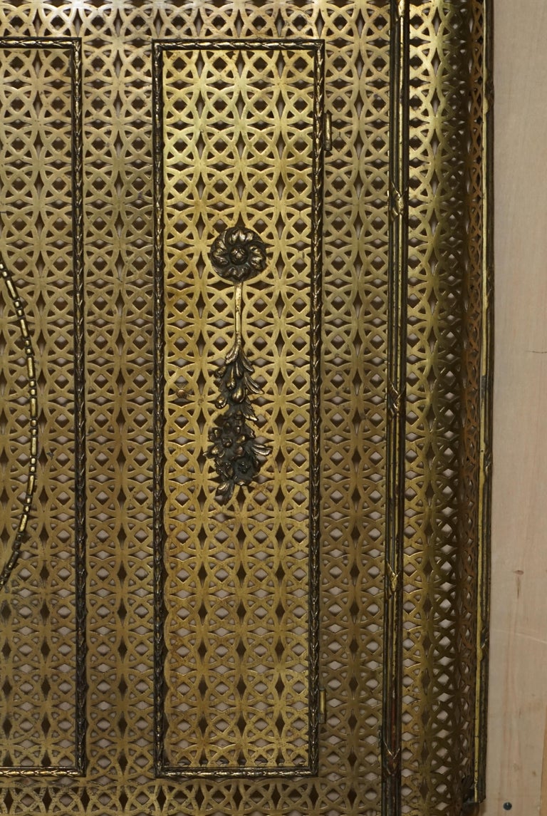 Antique circa 1920 Art Deco French Brass Pierced Sheet Radiator Cover ...