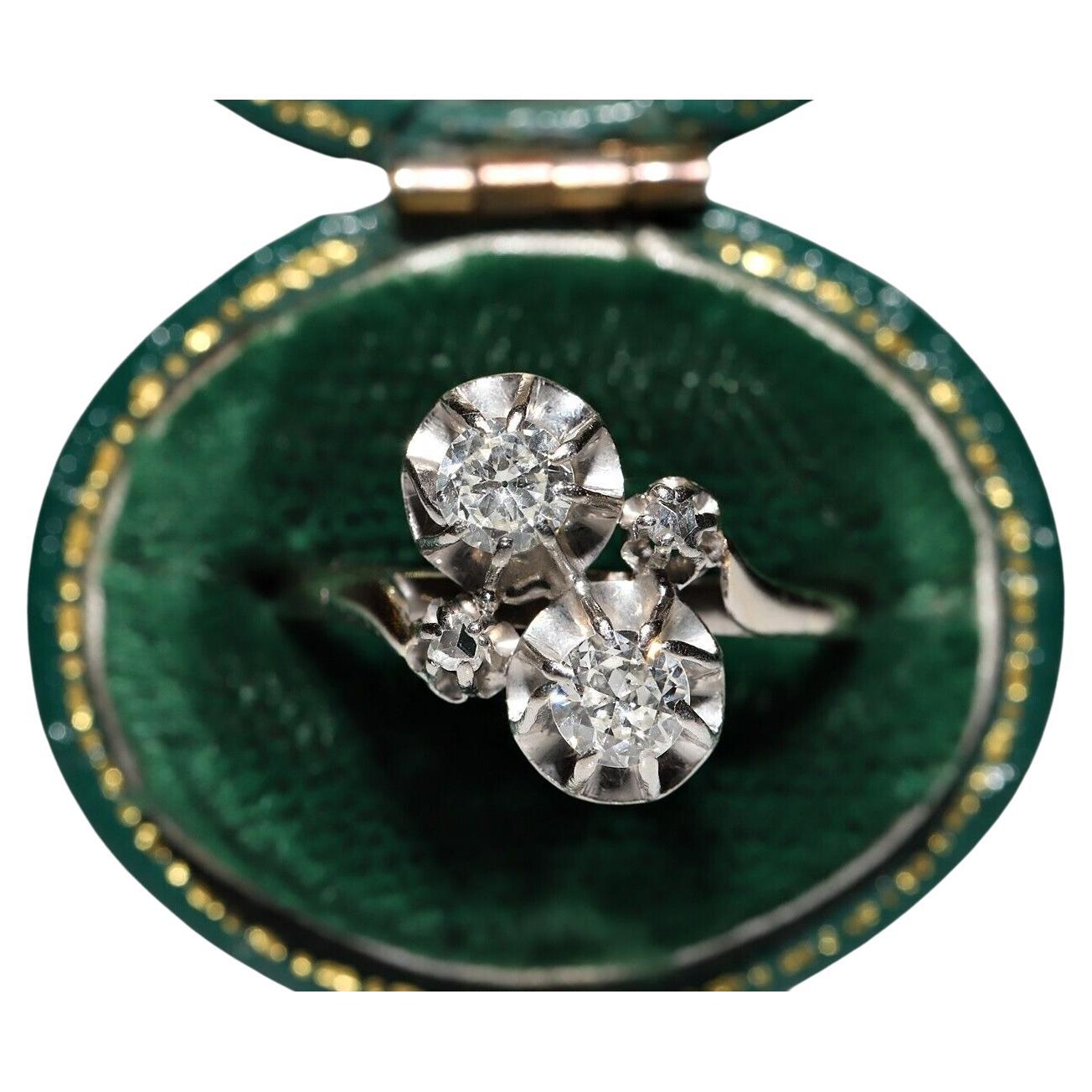 Antique Circa 1920s 18k Gold Natural Diamond Decorated Ring For Sale at ...